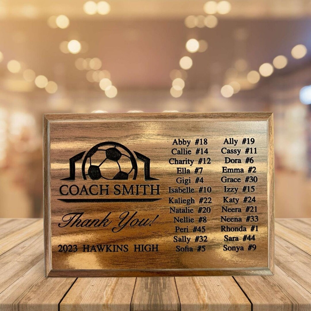 Soccer Coach Gift, Custom Wood Plaque, Personalized Thank You Gift for ...