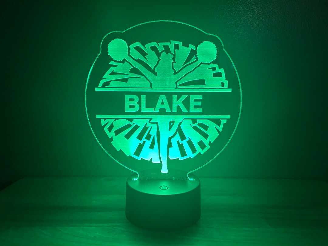 Cheerleader Night Light, Personalized, 16 Colors With Remote Control ...