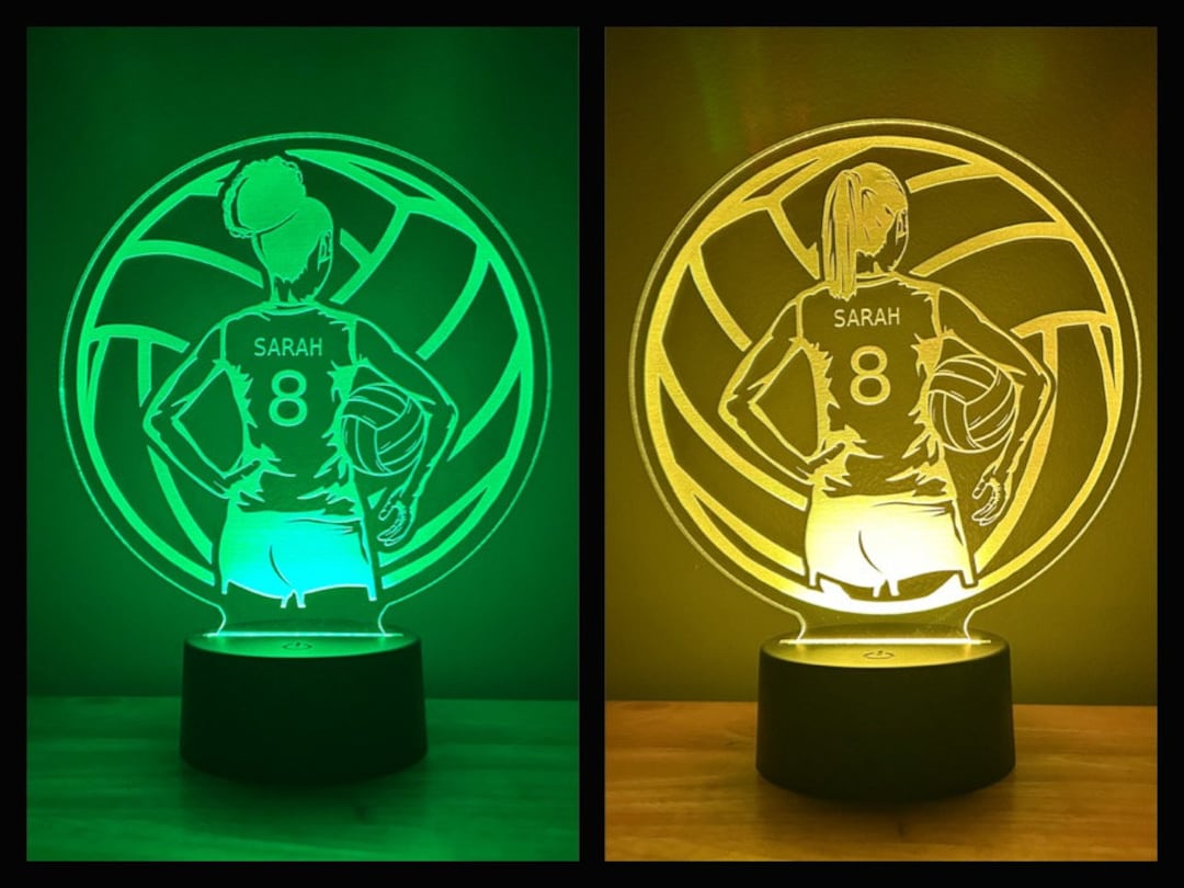 Girls Volleyball Player Night Light, Large, Personalized, 16 Colors ...