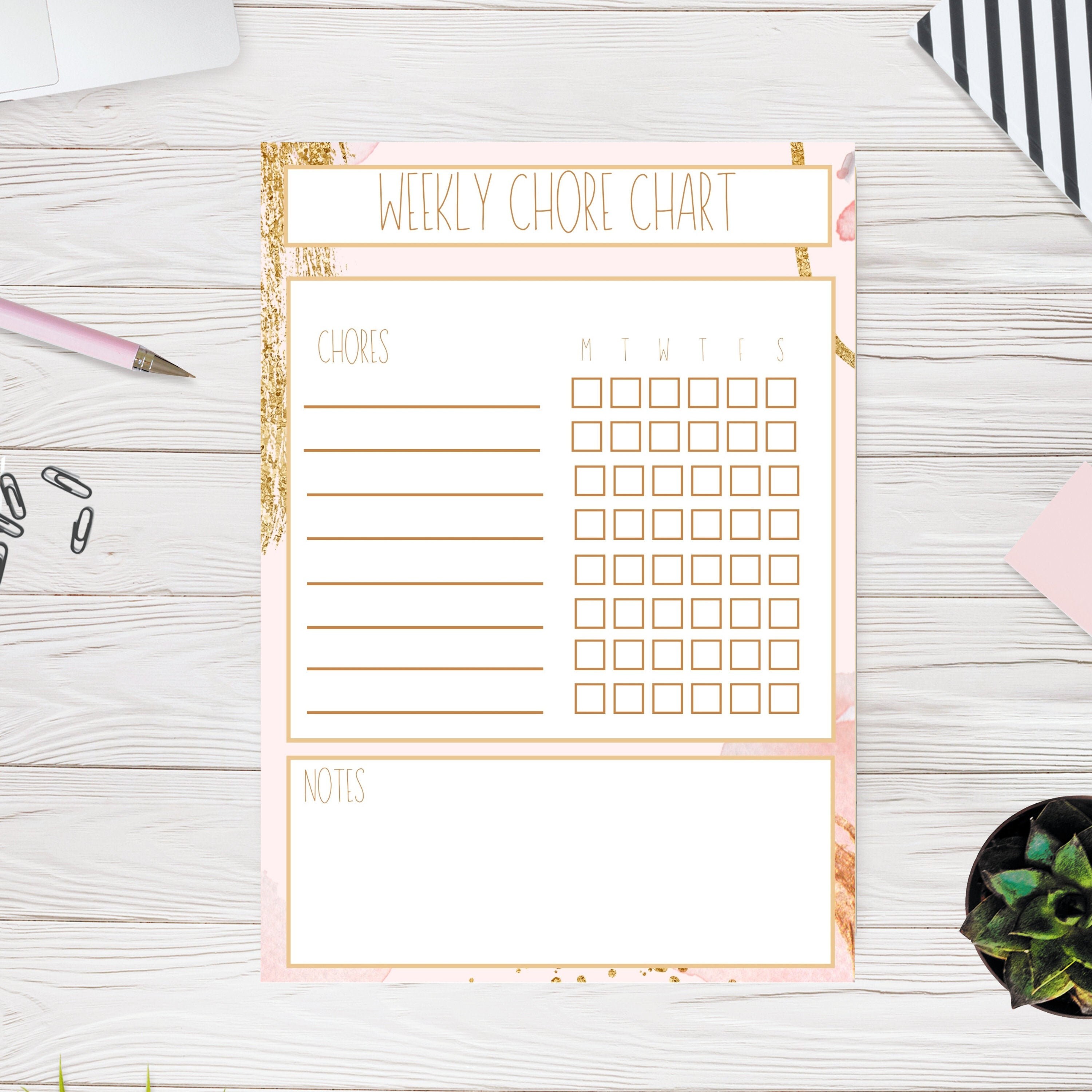 Printable Weekly Chore Chart, Digital Download - Etsy