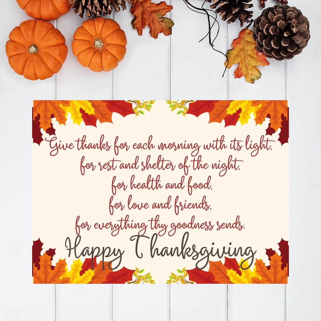 Thanksgiving Card, Digital Download, Printable Card - Etsy