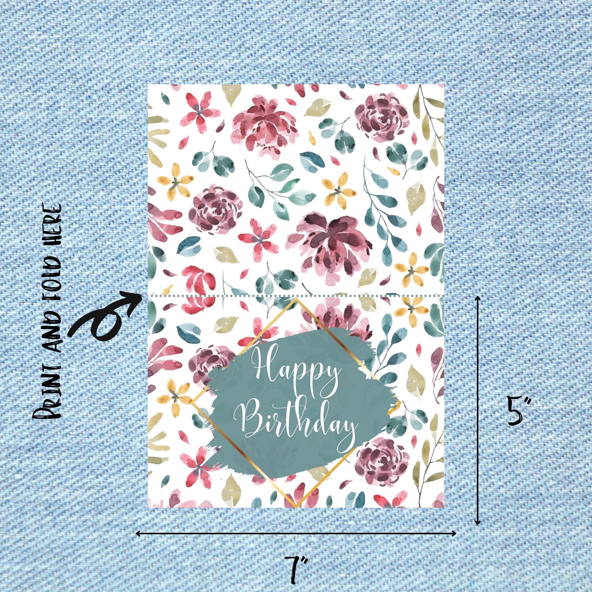 Printable Birthday Card, Digital Download, Digital Birthday Card - Etsy