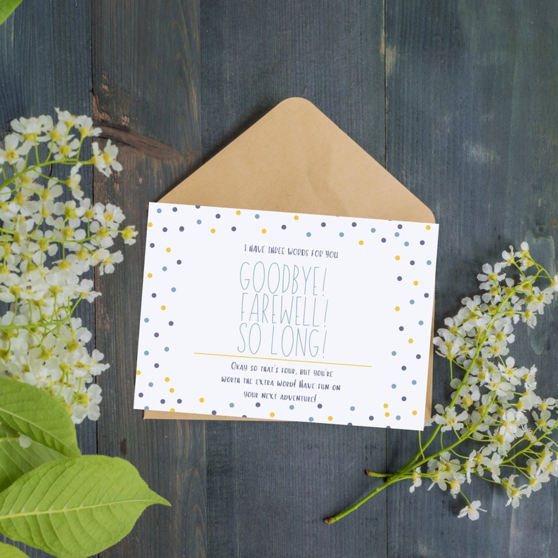 Printable Goodbye Card, Digital Download, Printable Card - Etsy