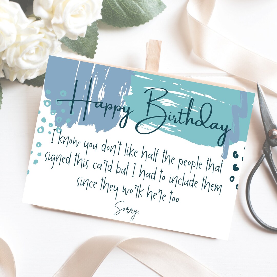 Printable Birthday Day for Coworker, Digital Download, Printable Card ...