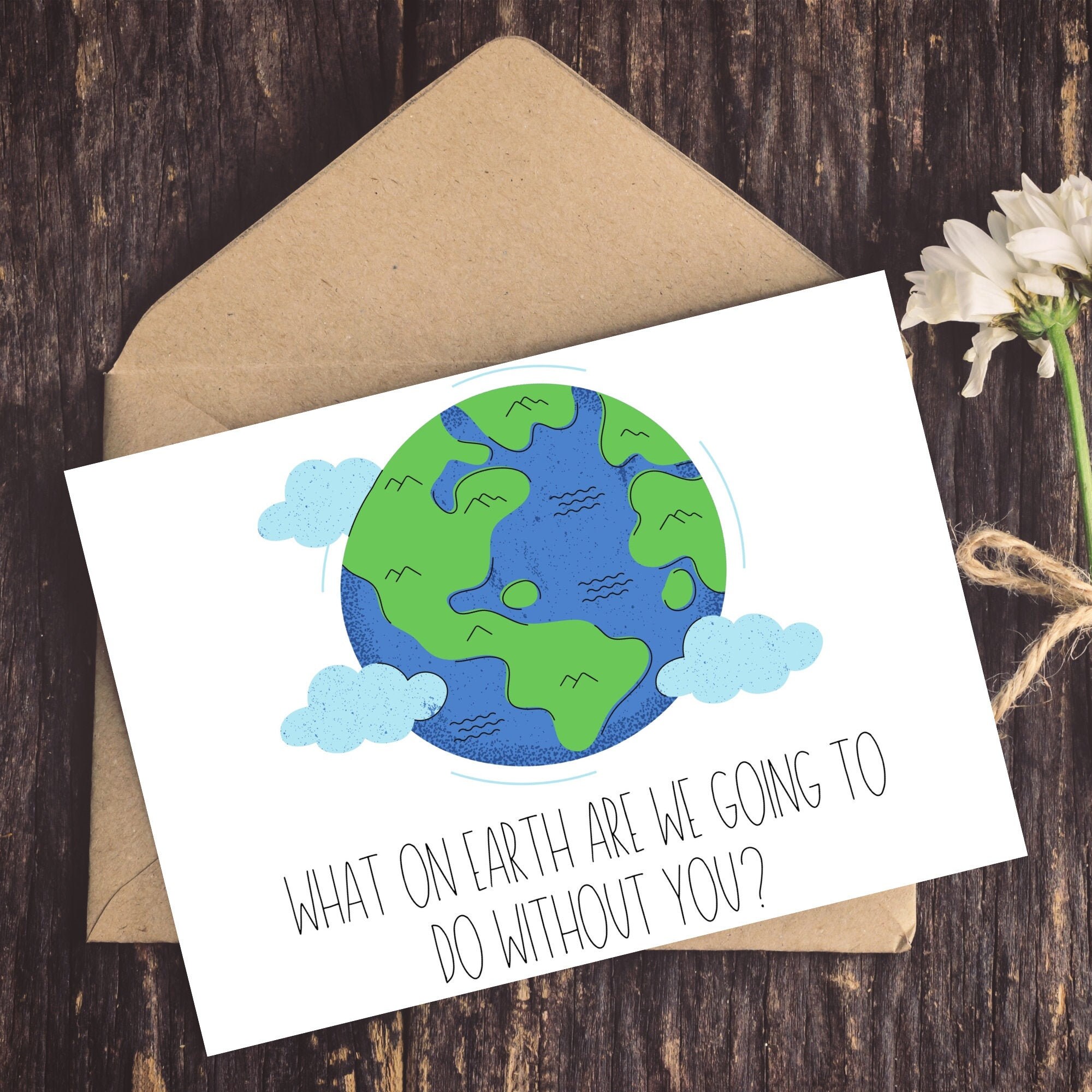 Farewell Card, Earth Design, Printable Goodbye Gift (digital Download ...