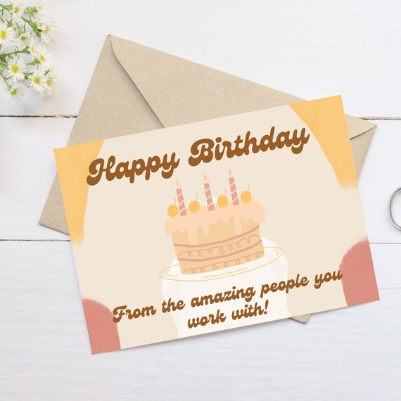 Printable Birthday Card for Co-worker Digital Birthday Card | Etsy