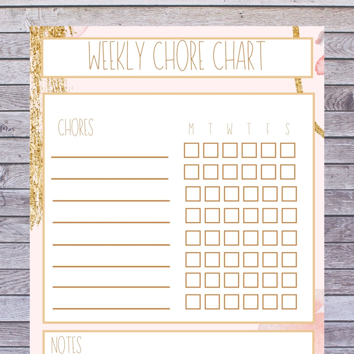 Printable Weekly Chore Chart, Digital Download - Etsy
