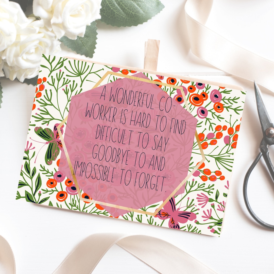 Printable Card for Co-worker, Digital Download, Digital Card, Printable ...