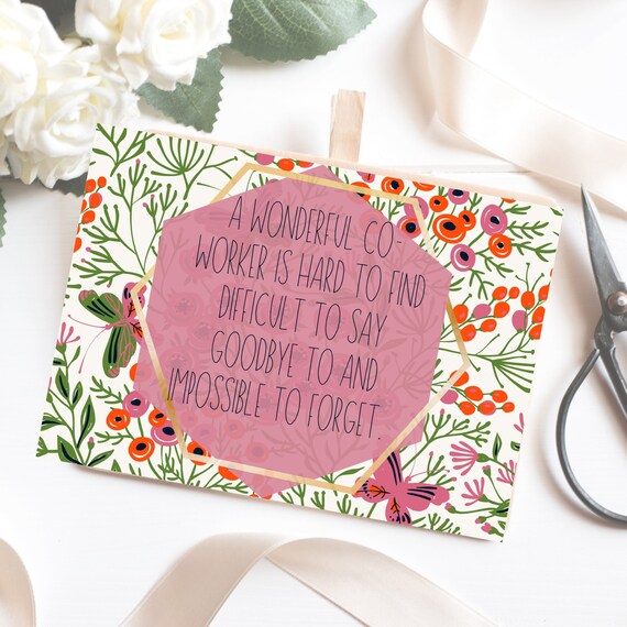 Printable Card for Co-worker Digital Download Digital Card | Etsy