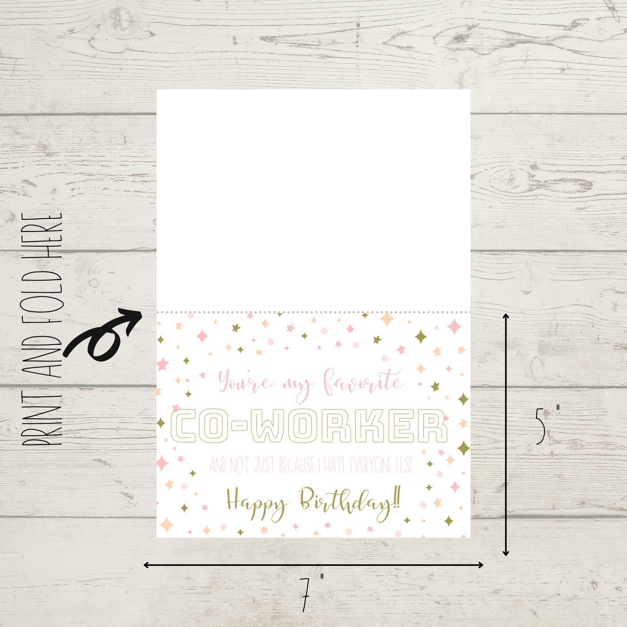 Birthday Card for Co-worker, Printable Card, Digital Download - Etsy
