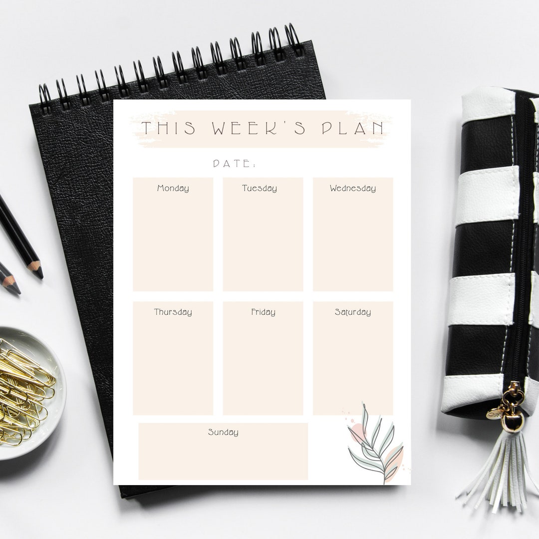 Digital Weekly Planner, Printable Weekly Planner, Weekly Planner ...