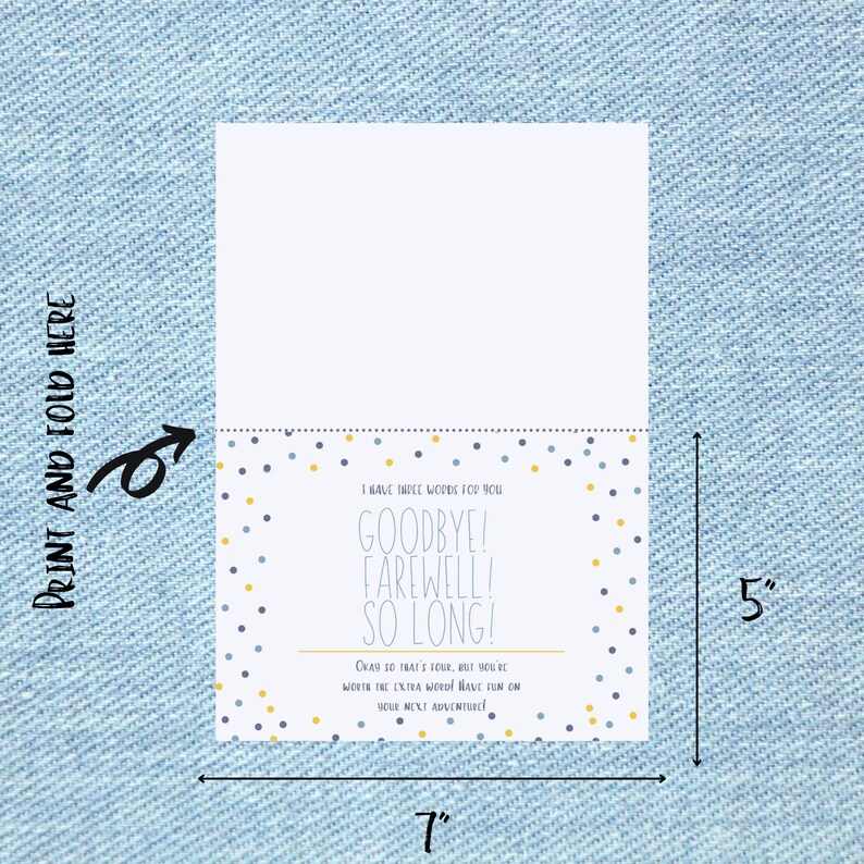 Printable Goodbye Card, Digital Download, Printable Card - Etsy