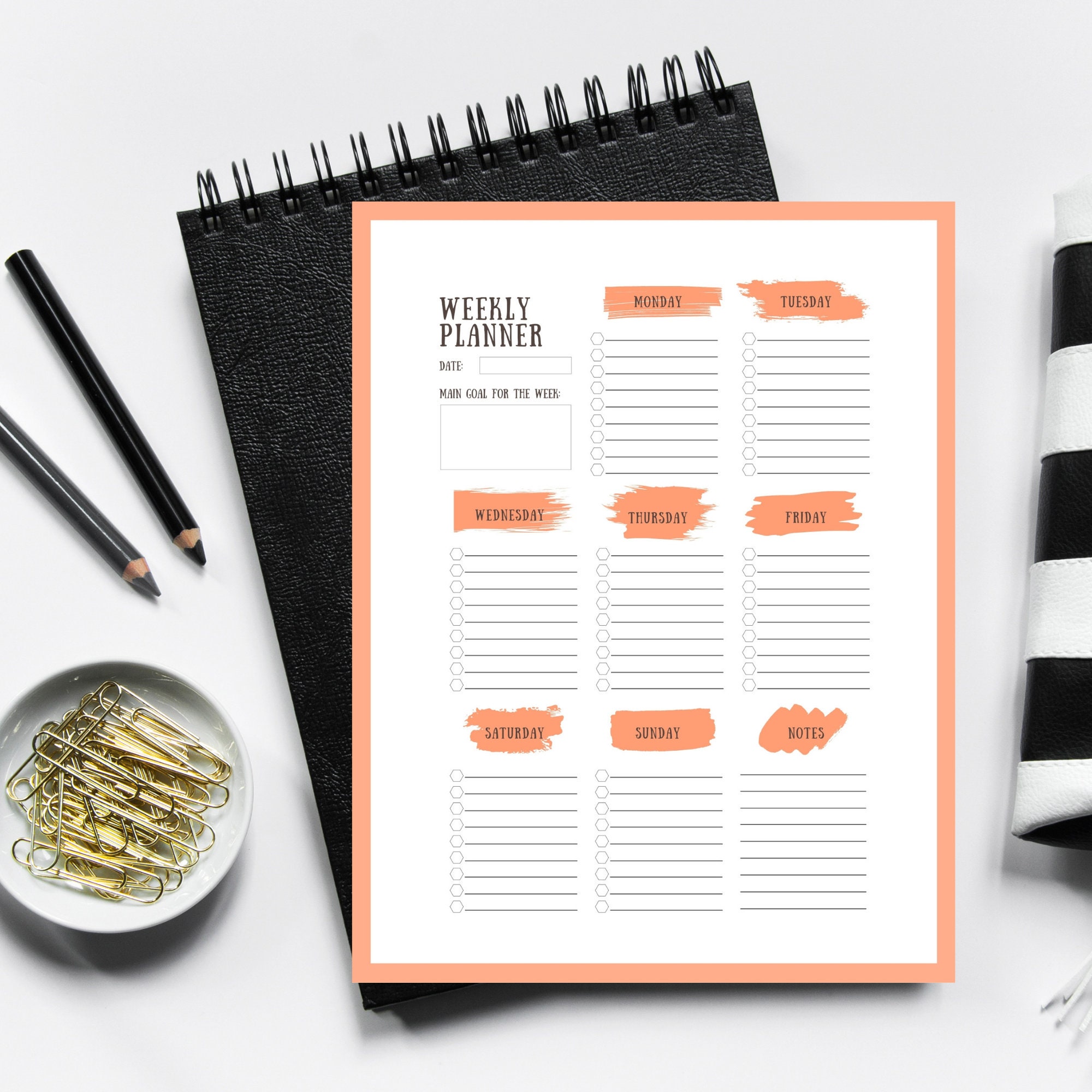 Weekly Digital Planner, Printable Planner, Weekly Planner, Digital ...