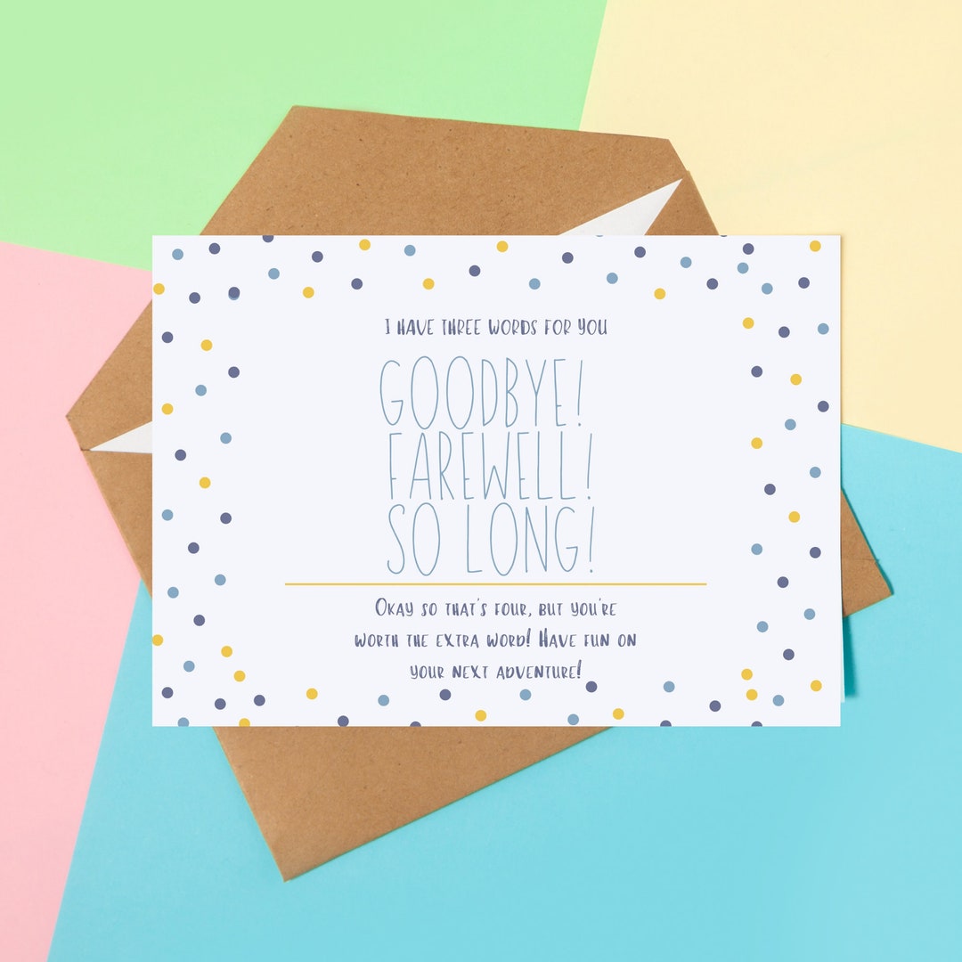 Printable Goodbye Card, Digital Download, Printable Card - Etsy