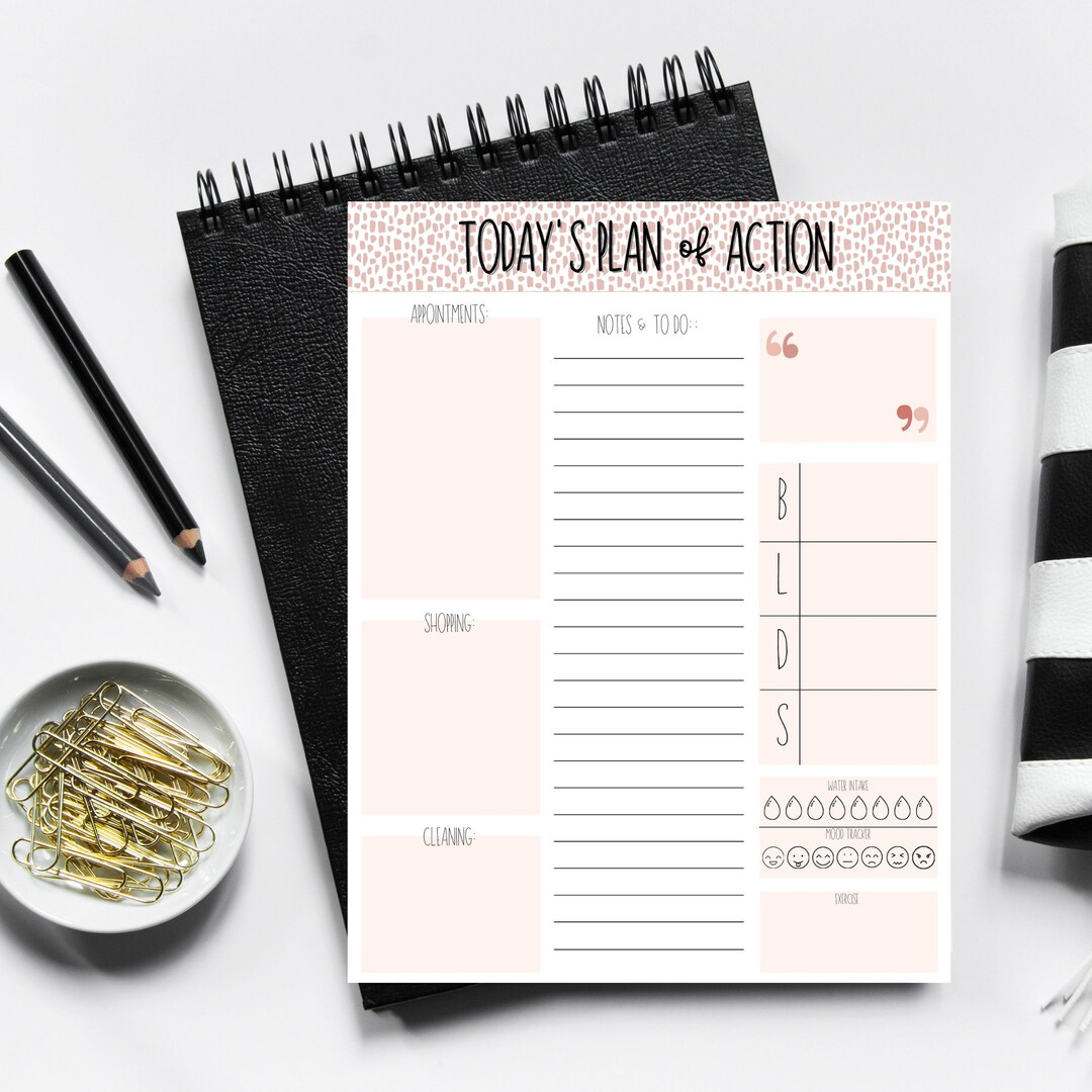 Printable Daily Planner, Undated Organizer (JPG, PDF) - Etsy