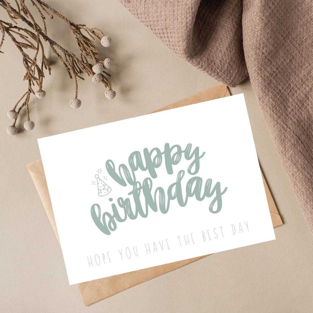 Simple Birthday Card, Printable Birthday Card, Digital Birthday Card - Etsy