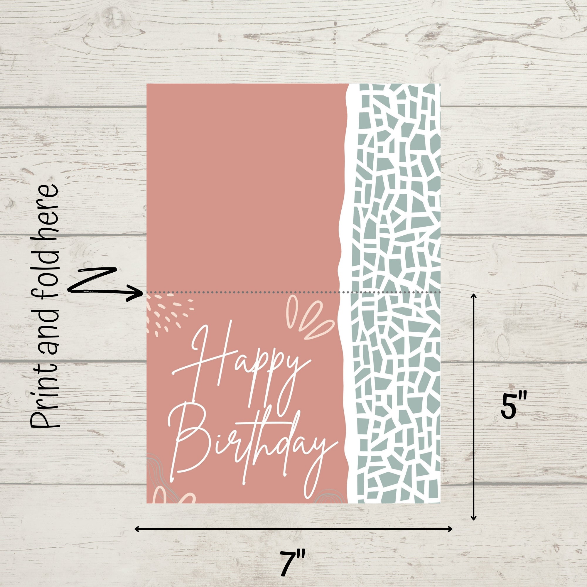 Printable Birthday Card, Digital Download, Digital Print, Printable ...
