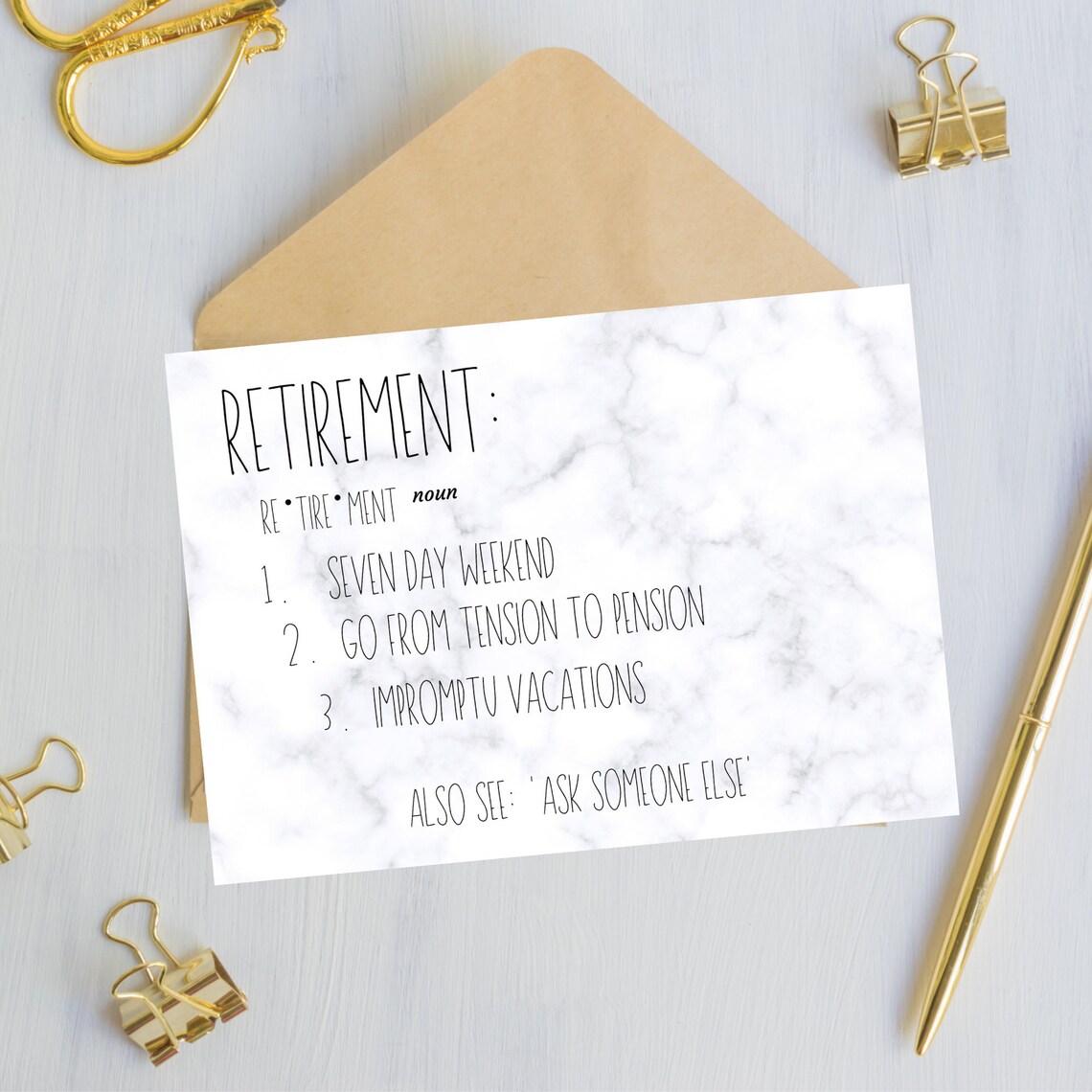 Printable Retirement Card, Digital Download, Office Card, Digital Print ...