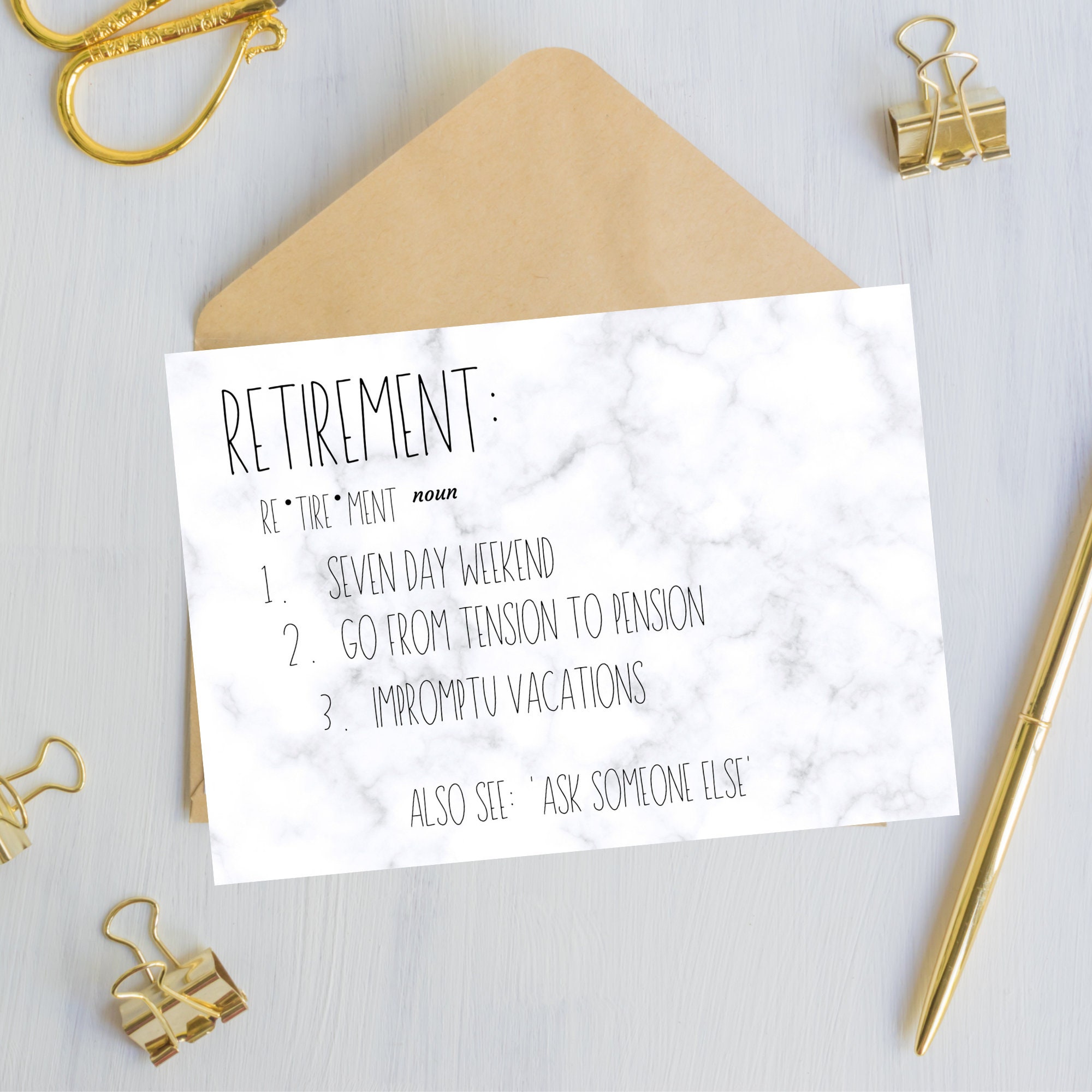 Printable Retirement Card, Digital Download, Office Card, Digital Print ...