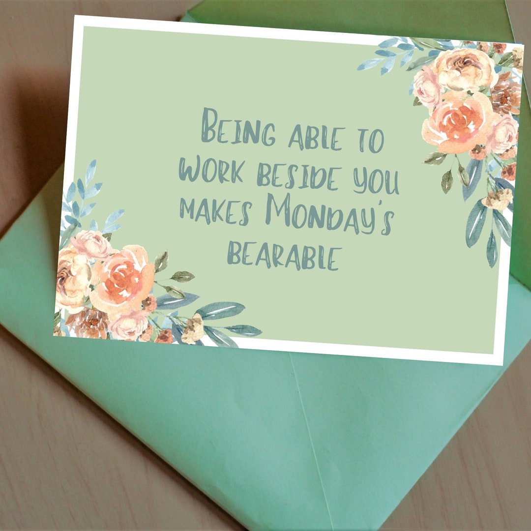 Printable Card for Co-worker, Digital Download, Printable Card - Etsy