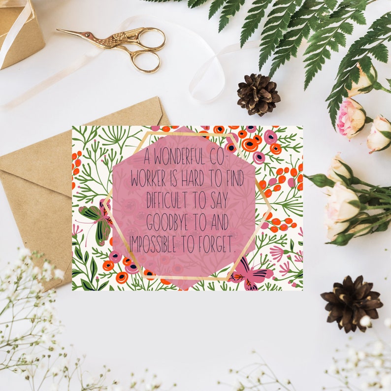 Printable Card for Co-worker, Digital Download, Digital Card, Printable ...