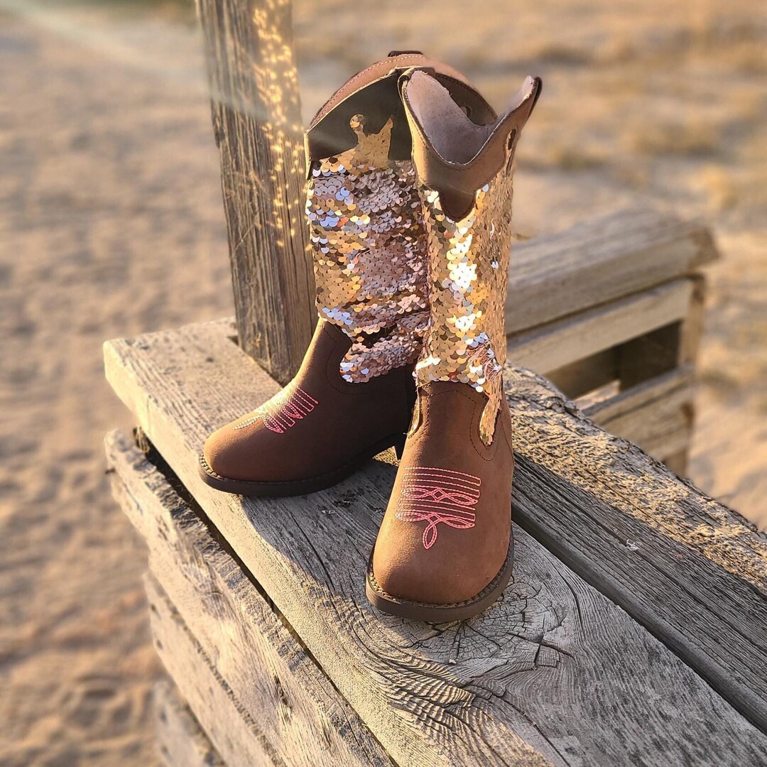 Flippy Sequin Cowgirl Boots for Kids - Etsy