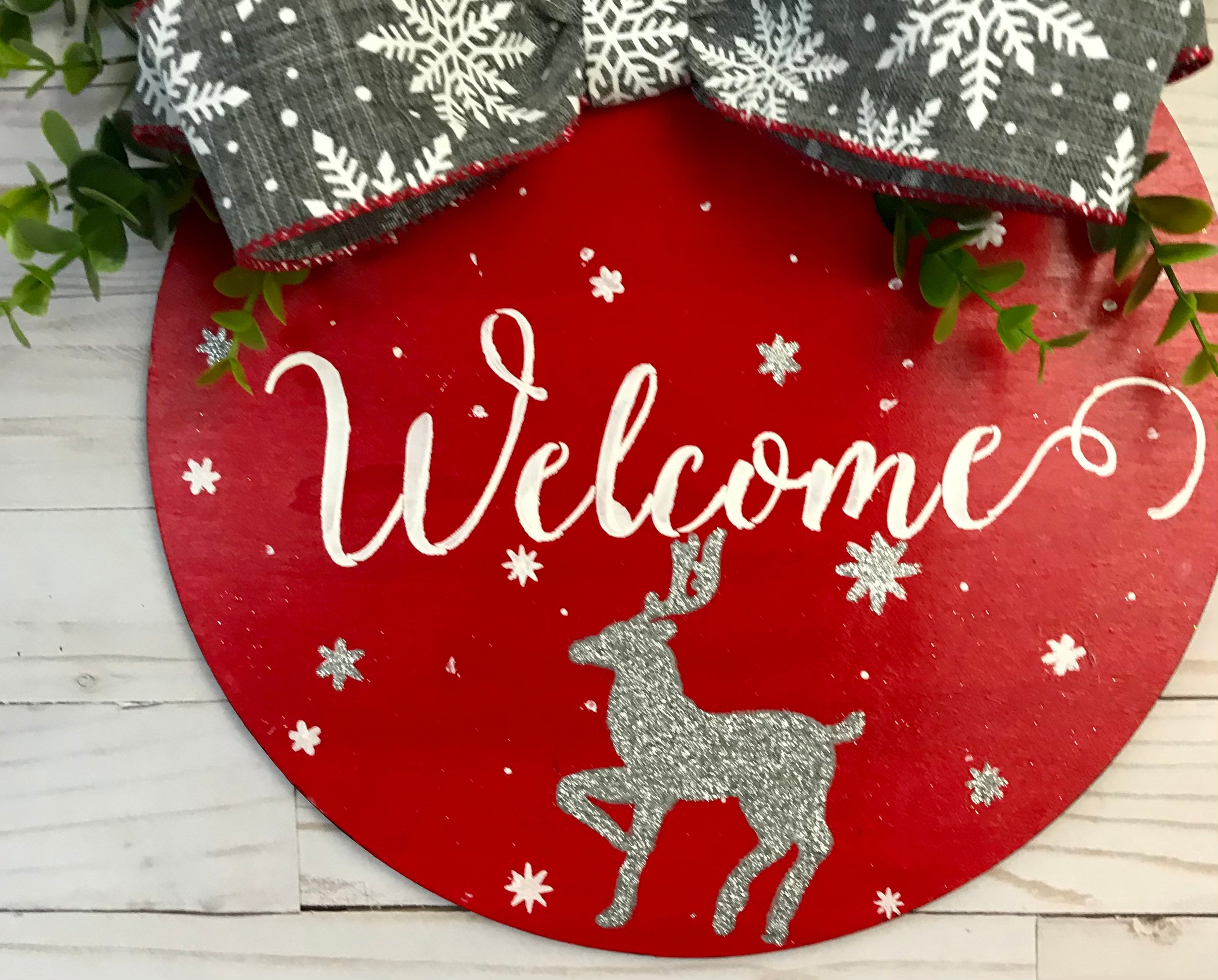 Christmas Door Sign, Welcome Sign, Christmas Hanger, Christmas Door ...