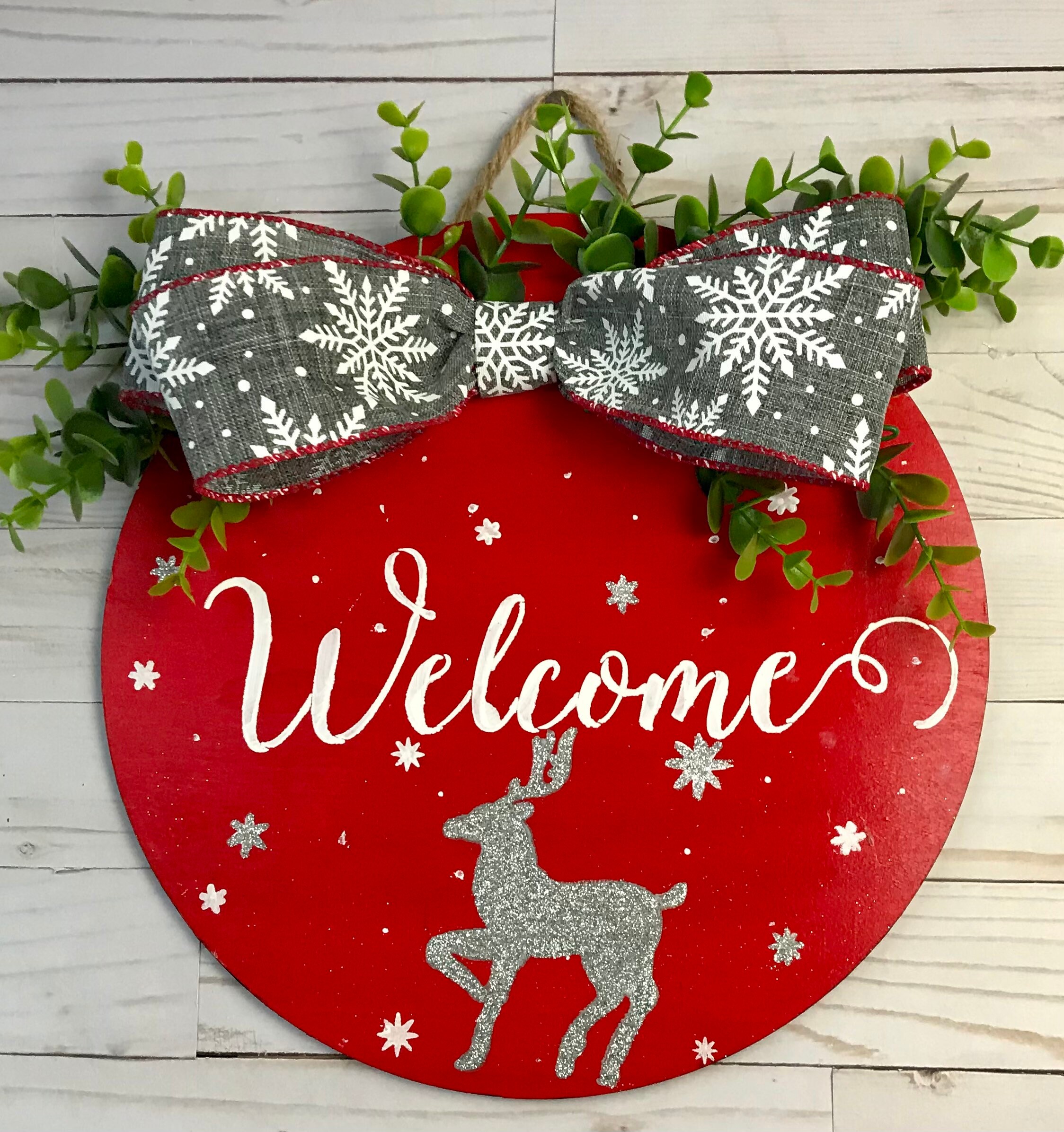 Christmas Door Sign, Welcome Sign, Christmas Hanger, Christmas Door ...