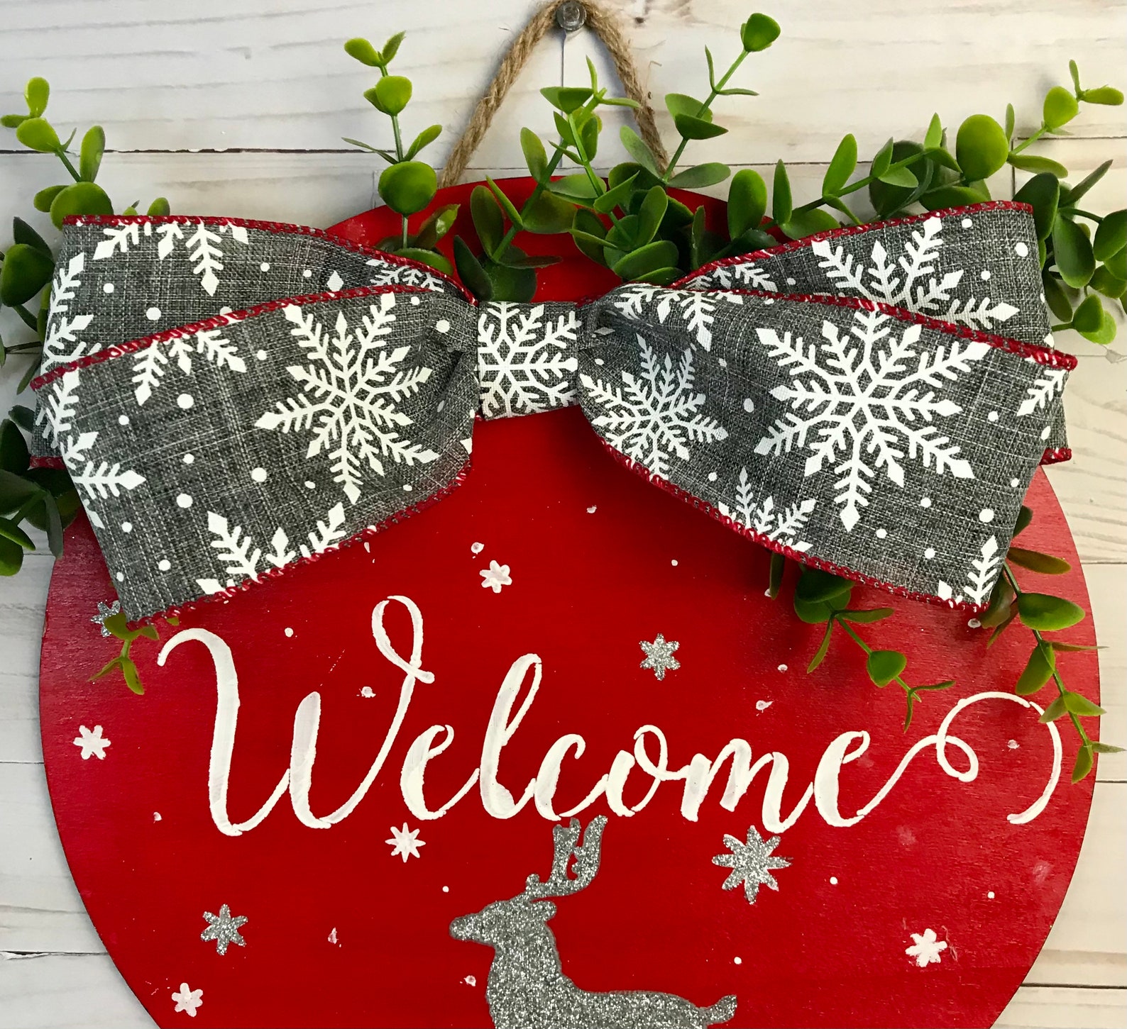 Christmas Door Sign, Welcome Sign, Christmas Hanger, Christmas Door ...