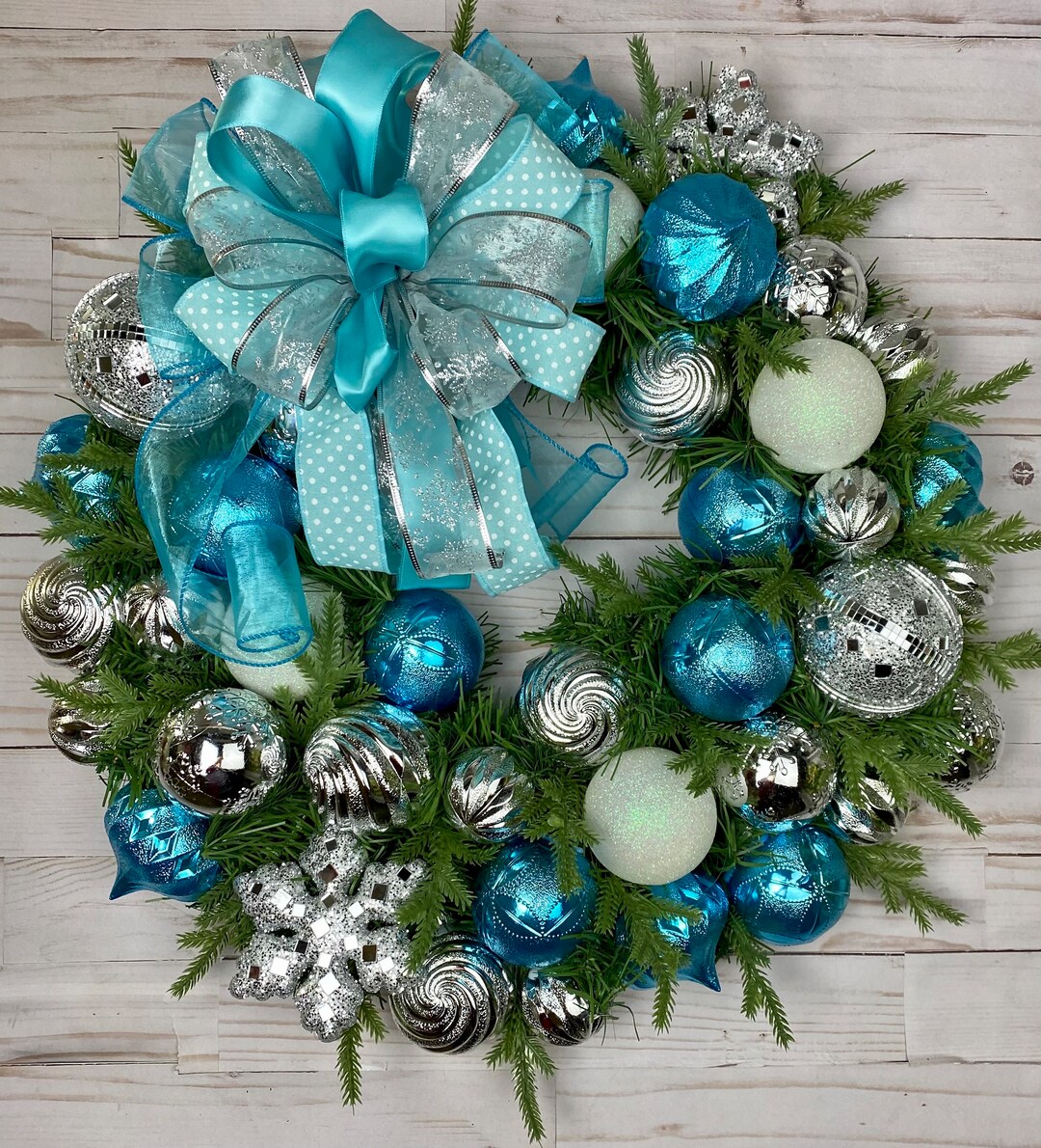 Christmas Wreath Elegant Christmas Wreath Blue Christmas - Etsy