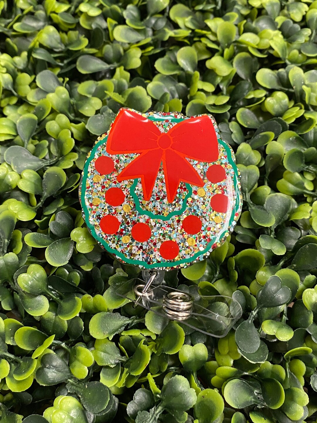 Wreath Badge Reel Cute Christmas Badge Reel Holiday Badge - Etsy