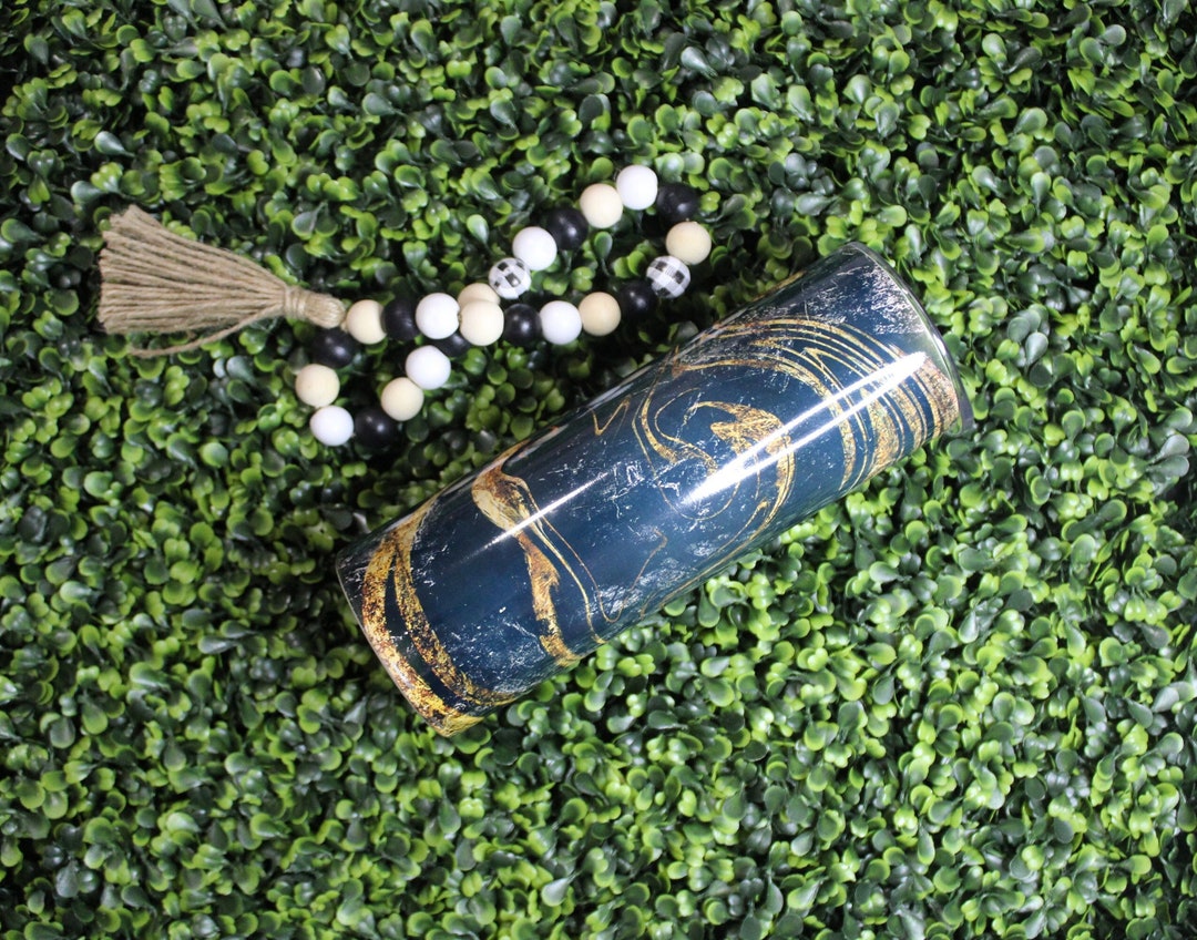 Black & Gold Marble Style Tumbler 20oz Tumbler - Etsy