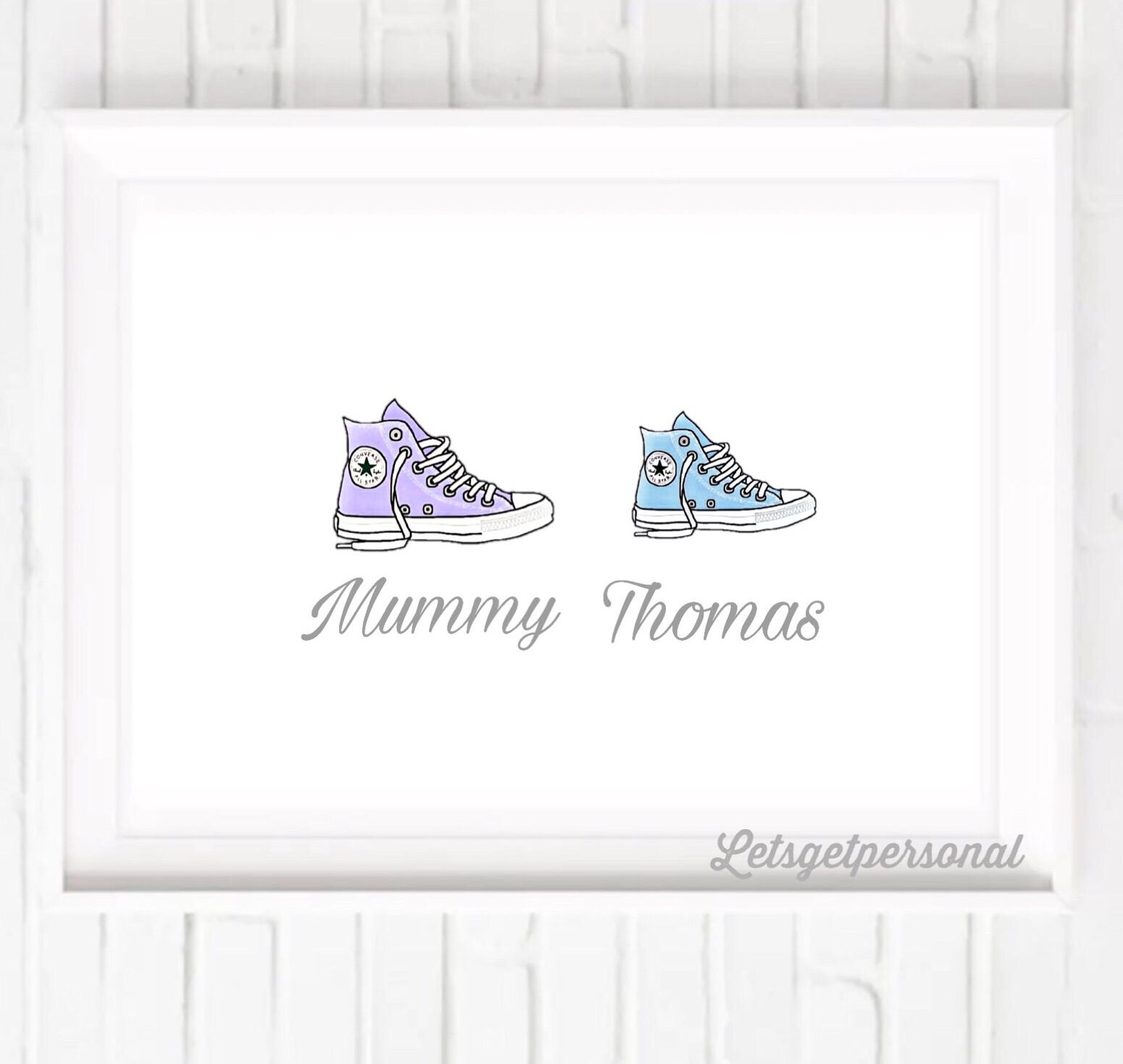 Personalised Converse A4 Card Print, Any Number of Converse/ Names - Etsy