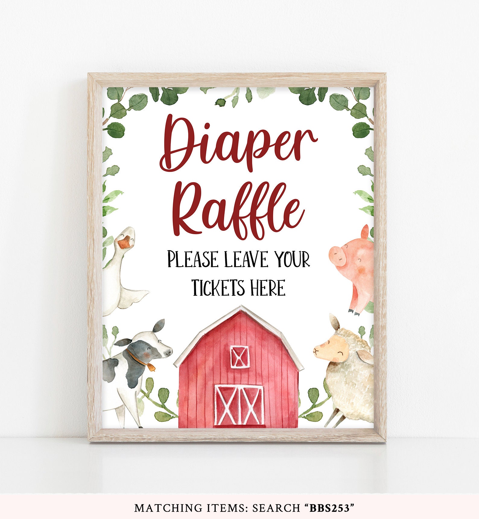 Diaper Raffle Sign Farm Baby Shower Diaper Raffle Ticket Sign | Etsy