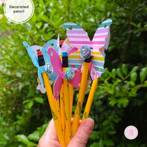 Butterfly Pencil Topper Custom Pencils Back to School Birthday - Etsy