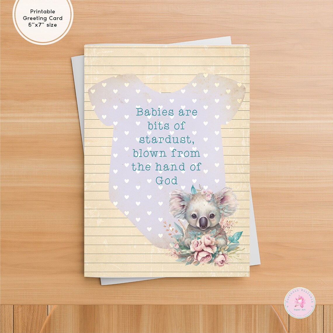 PRINTABLE Greeting Cards, Artwork Card, Digital Card, Onesie Baby Card ...