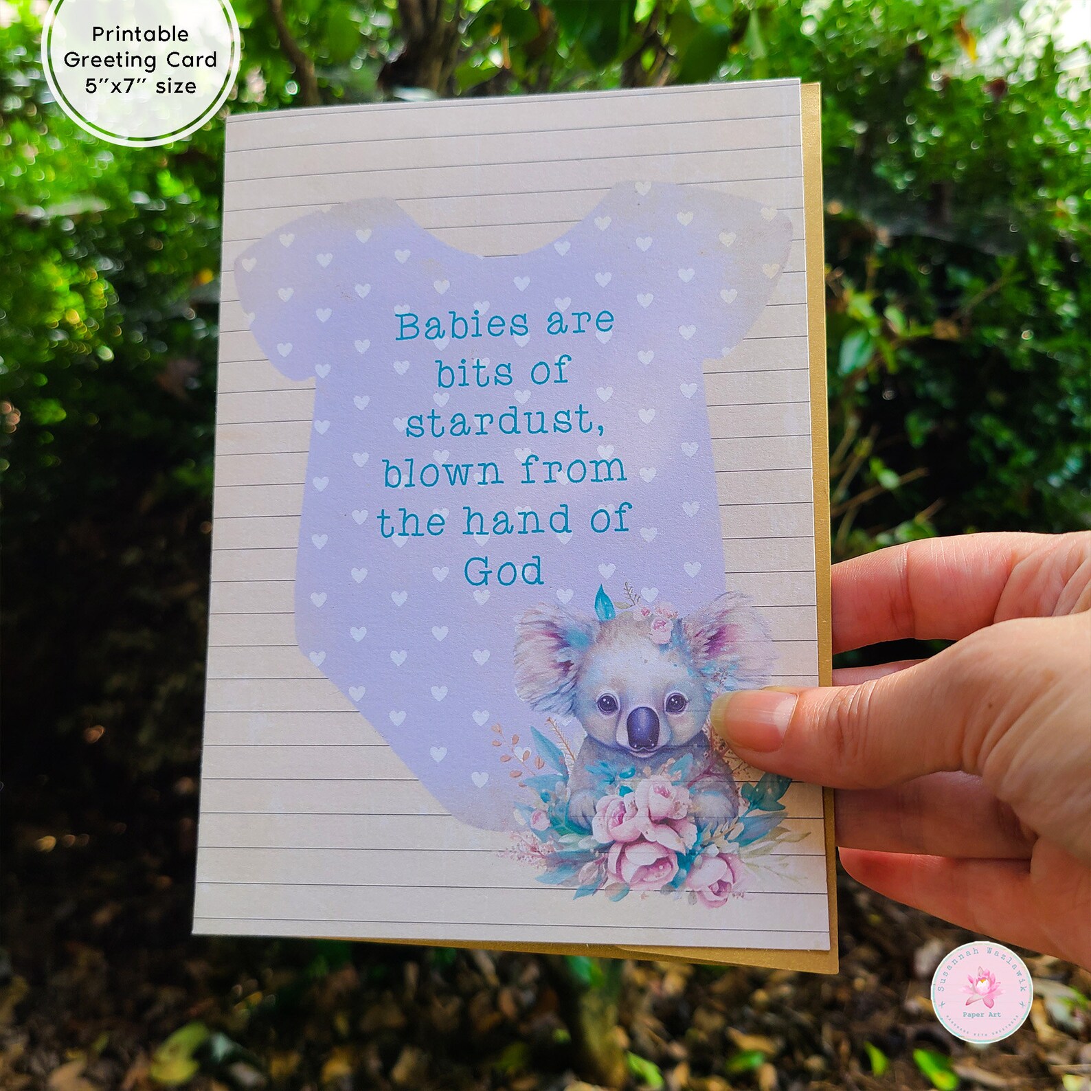 PRINTABLE Greeting Cards, Artwork Card, Digital Card, Onesie Baby Card ...