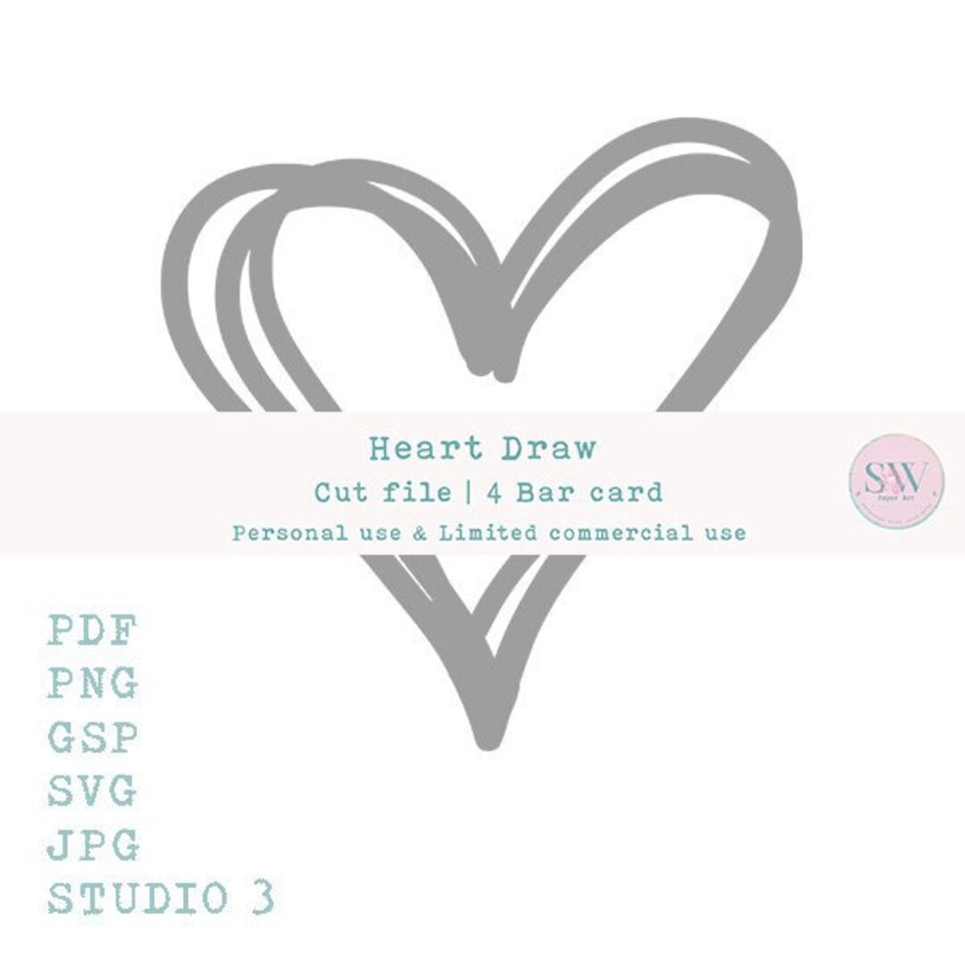 Digital Cut File, SVG File, DXF File, Heart Shape, Draw Heart Shape ...