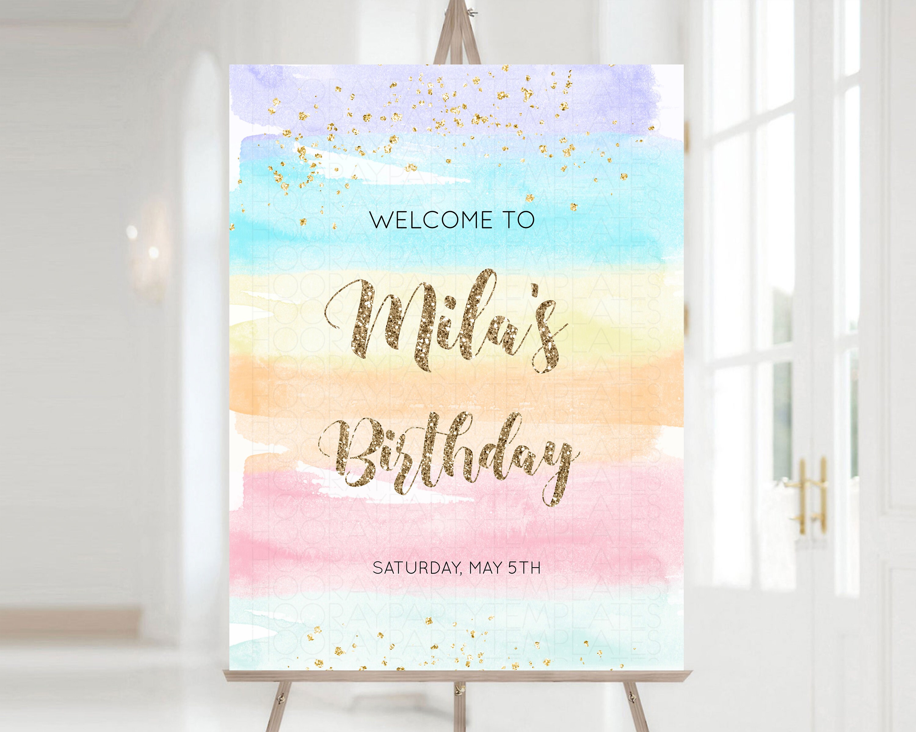 Pastel Welcome Sign Pastel Watercolor Welcome Board Splash - Etsy
