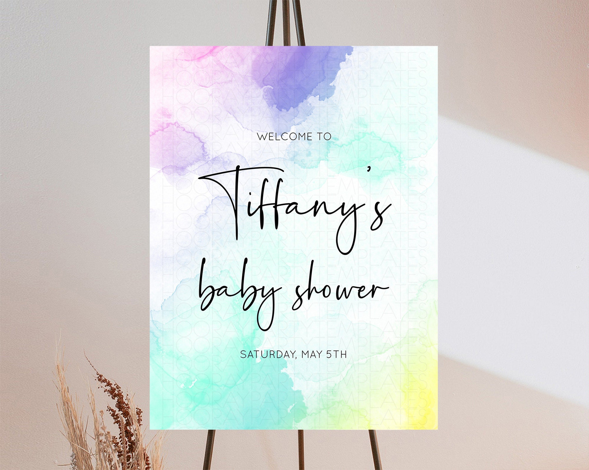 Pastel Welcome Sign Pastel Watercolor Welcome Board Splash - Etsy