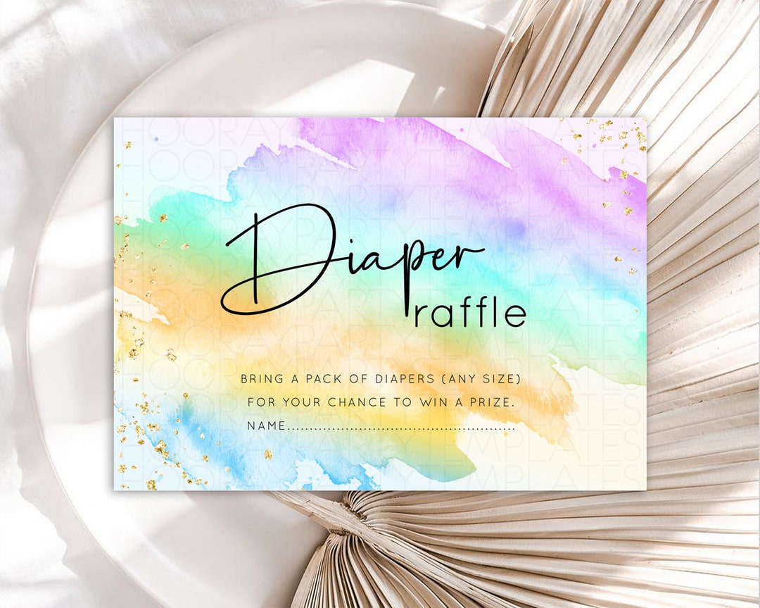 Pastel Diaper Raffle Pastel Watercolor Diaper Raffle Insert - Etsy