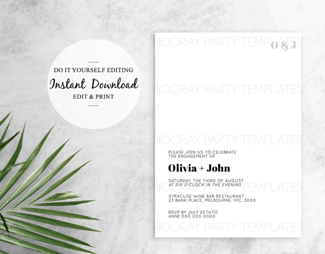 Blank Engagement Invitation Wedding Engaged Save The Date Card | Etsy