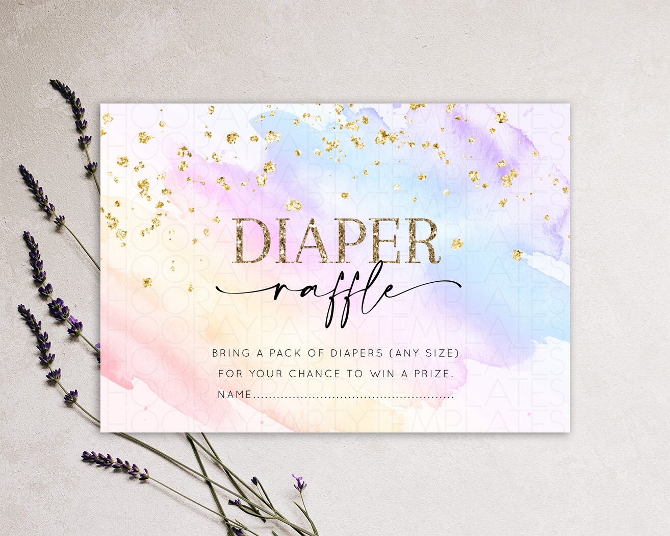 Pastel Diaper Raffle Pastel Watercolor Diaper Raffle Insert - Etsy