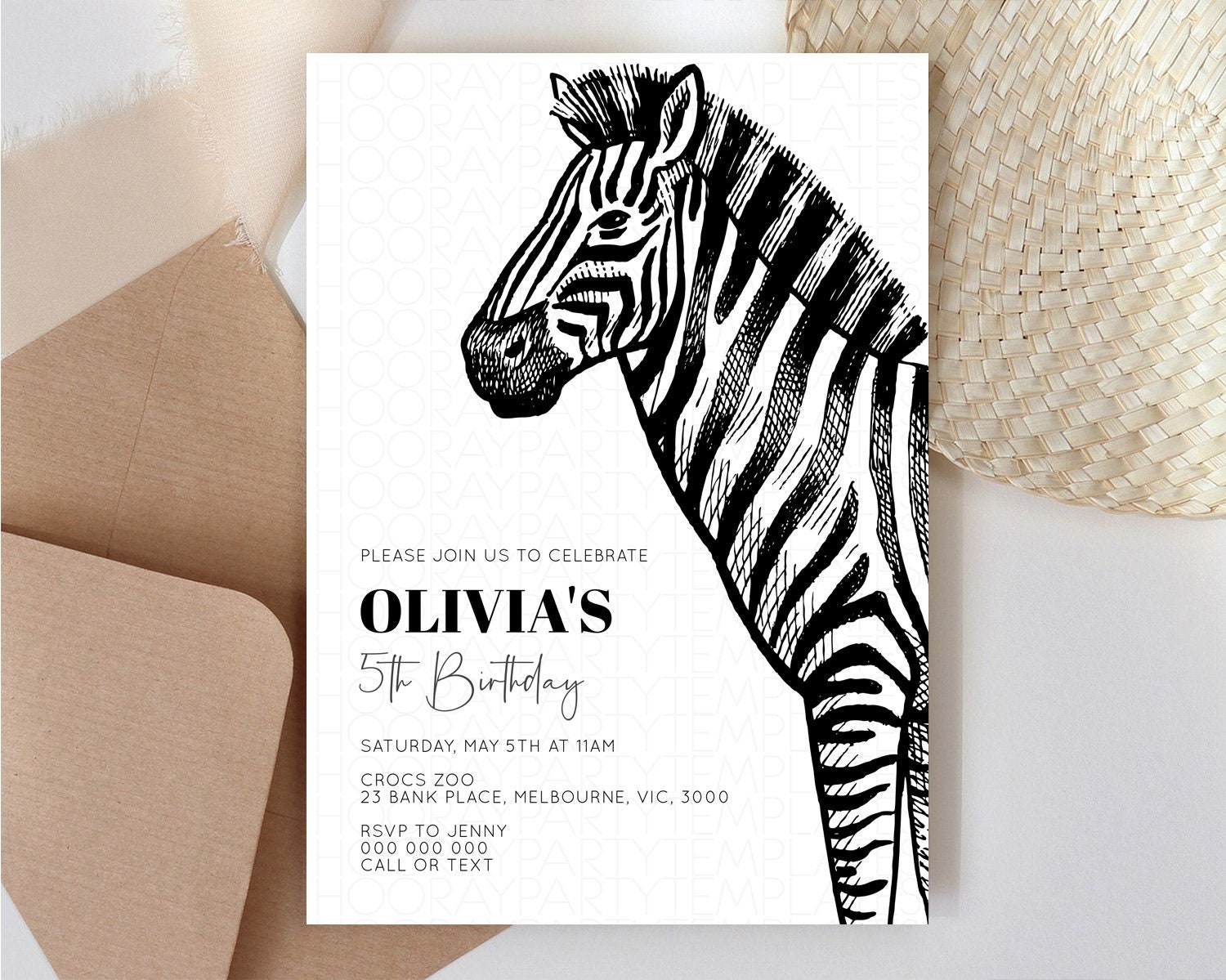 21st Birthday Invitations Zebra