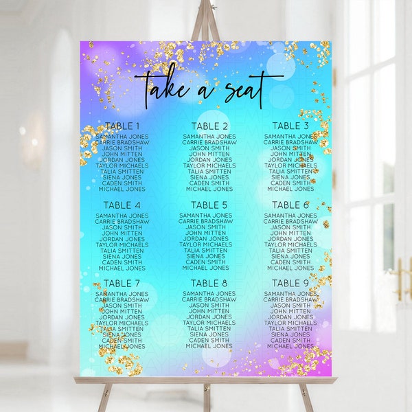 Mermaid Party Seating Chart - Etsy