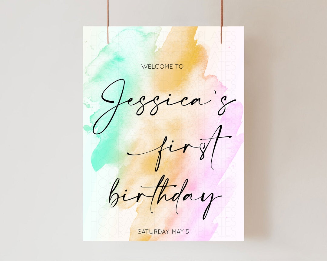 Pastel Welcome Sign Pastel Watercolor Welcome Board Splash - Etsy