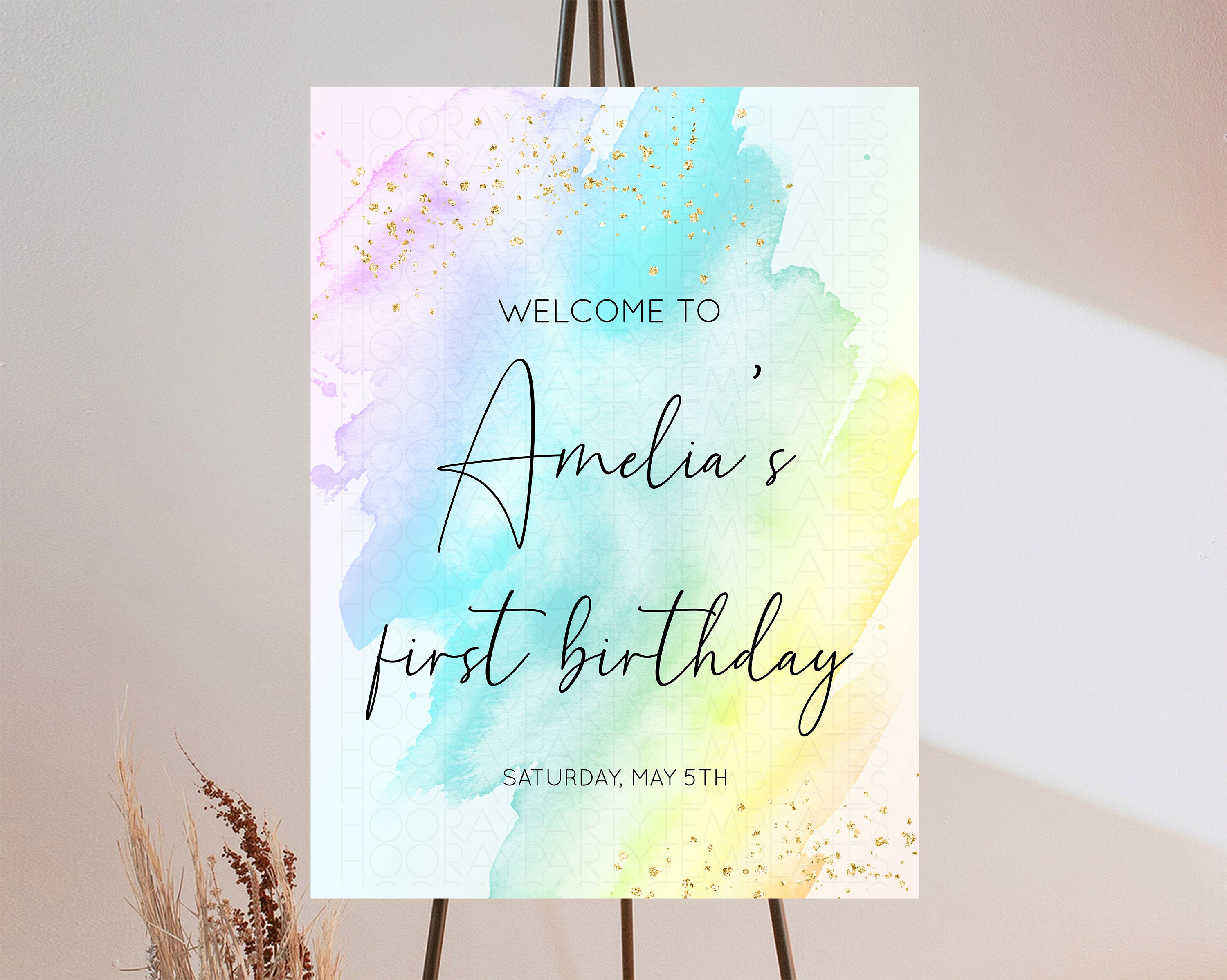 Pastel Welcome Sign Pastel Watercolor Welcome Board Splash - Etsy
