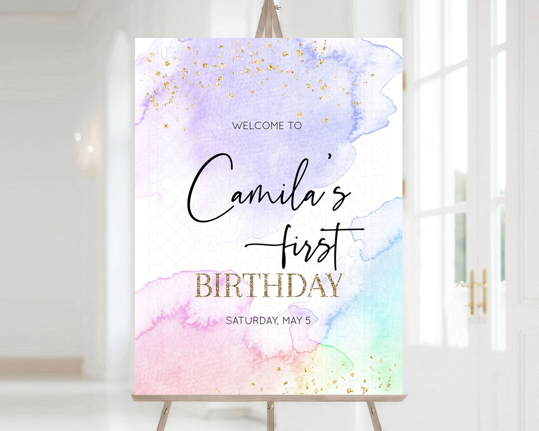 Pastel Welcome Sign Pastel Watercolor Welcome Board Splash - Etsy