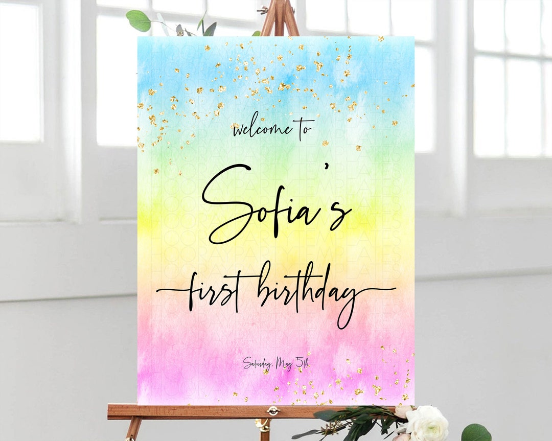 Pastel Welcome Sign Pastel Watercolor Welcome Board Splash - Etsy