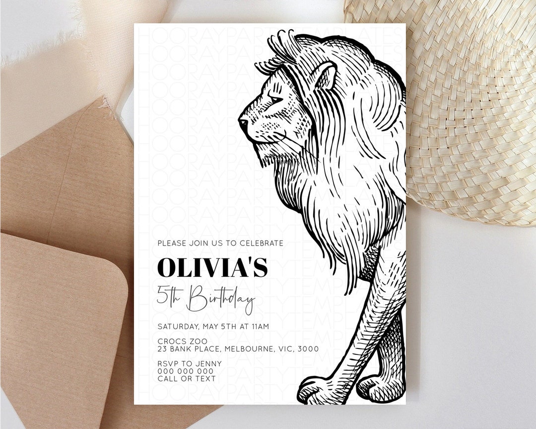 Lion Birthday Invitation Lion King Invite Lion Party Lion King - Etsy